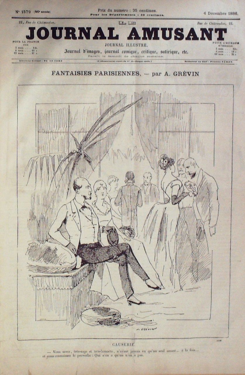 Le Journal amusant 1886 n°1579, Journal satirique républicain ...